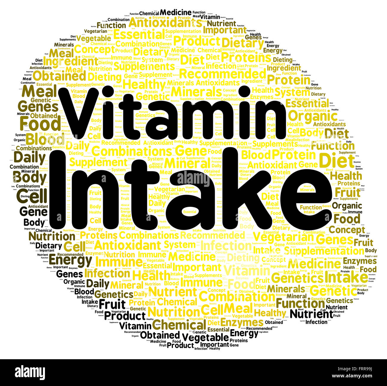 Vitamin intake word cloud shape concept Stock Photo - Alamy