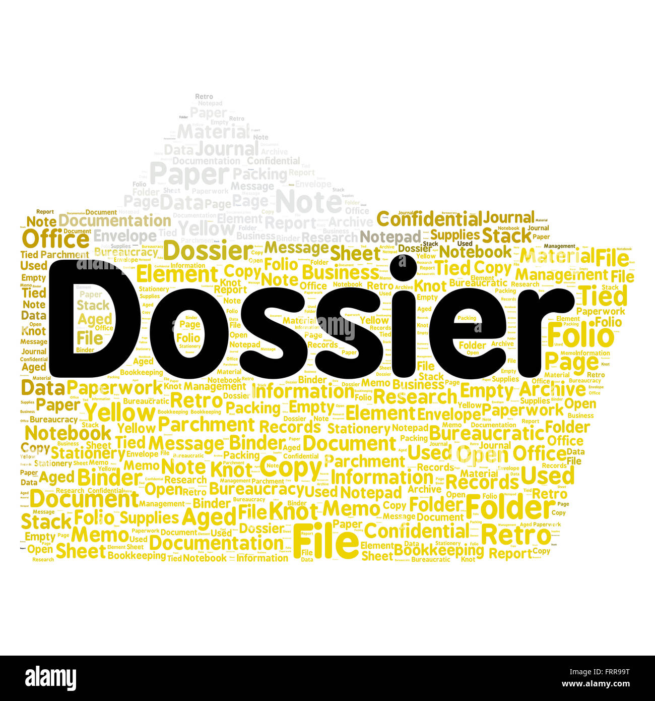 Yellow note paper word Cut Out Stock Images & Pictures - Alamy