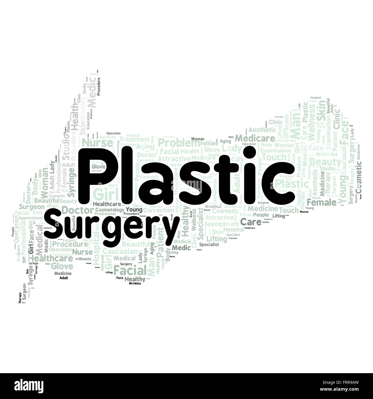 Plastic surgery word cloud shape concept Stock Photo - Alamy