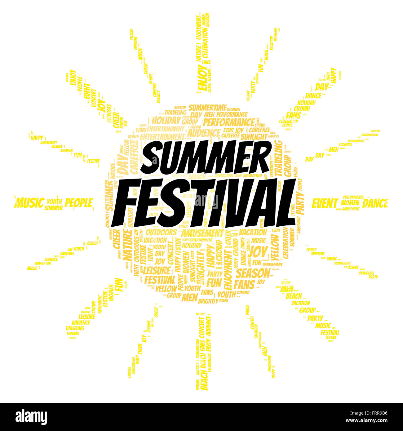Summer festival word cloud shape concept Stock Photo - Alamy