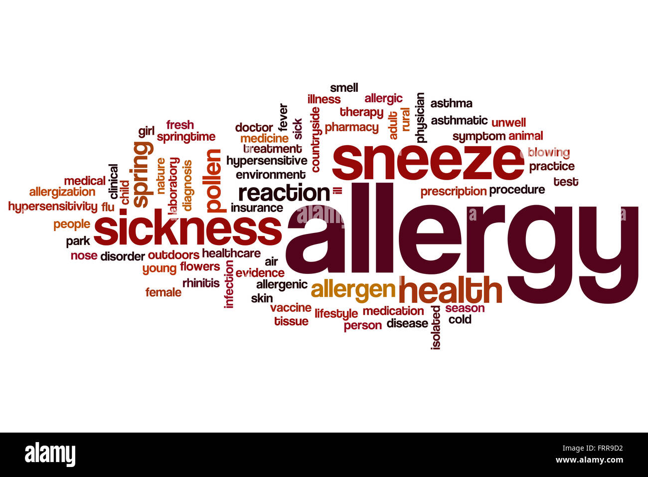 Allergy word cloud concept Stock Photo - Alamy