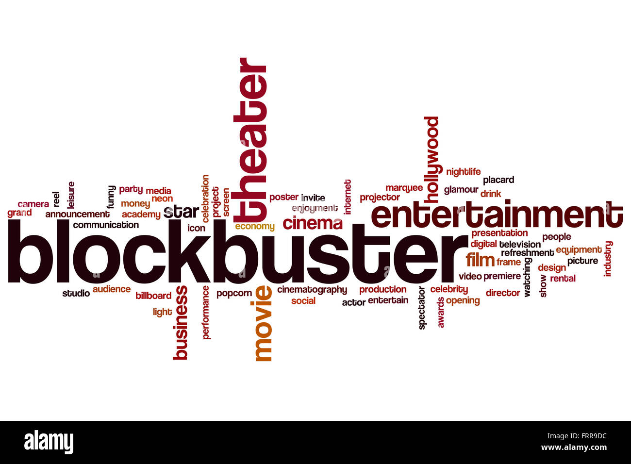 Blockbuster word cloud concept Stock Photo - Alamy