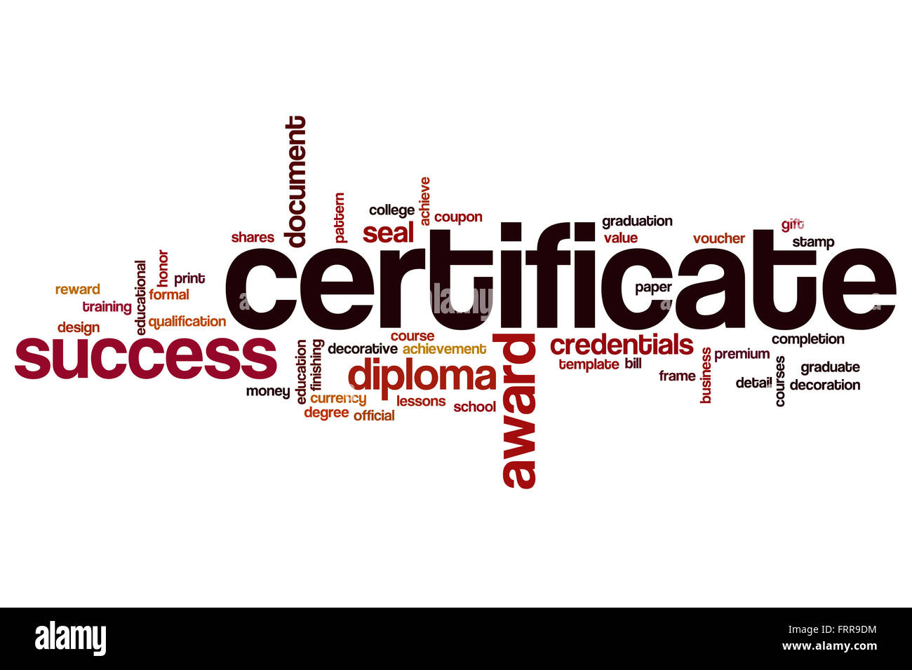 Certificate word cloud concept Stock Photo - Alamy