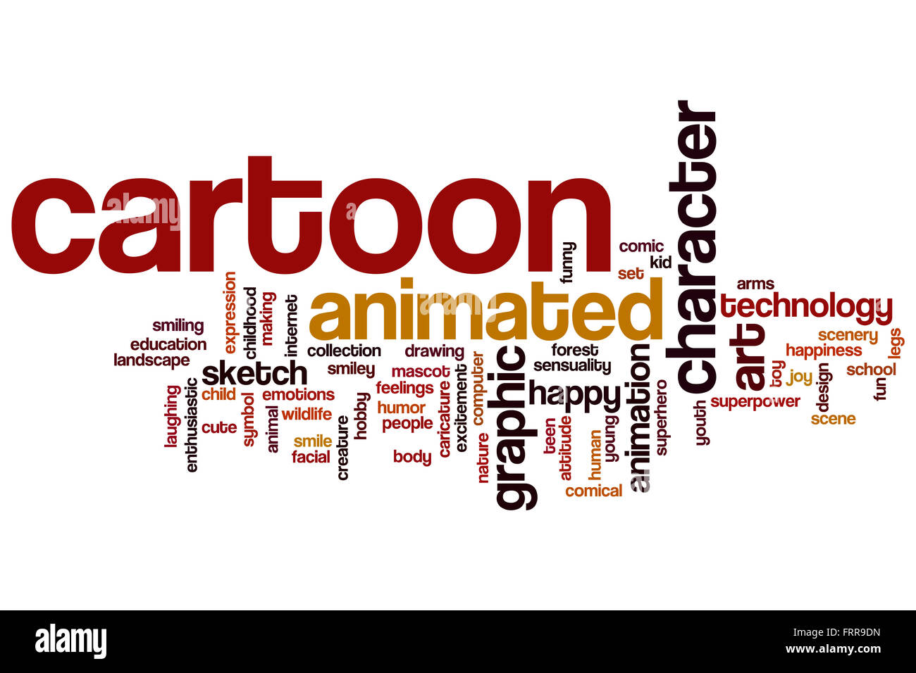 Cartoon word cloud concept Stock Photo - Alamy