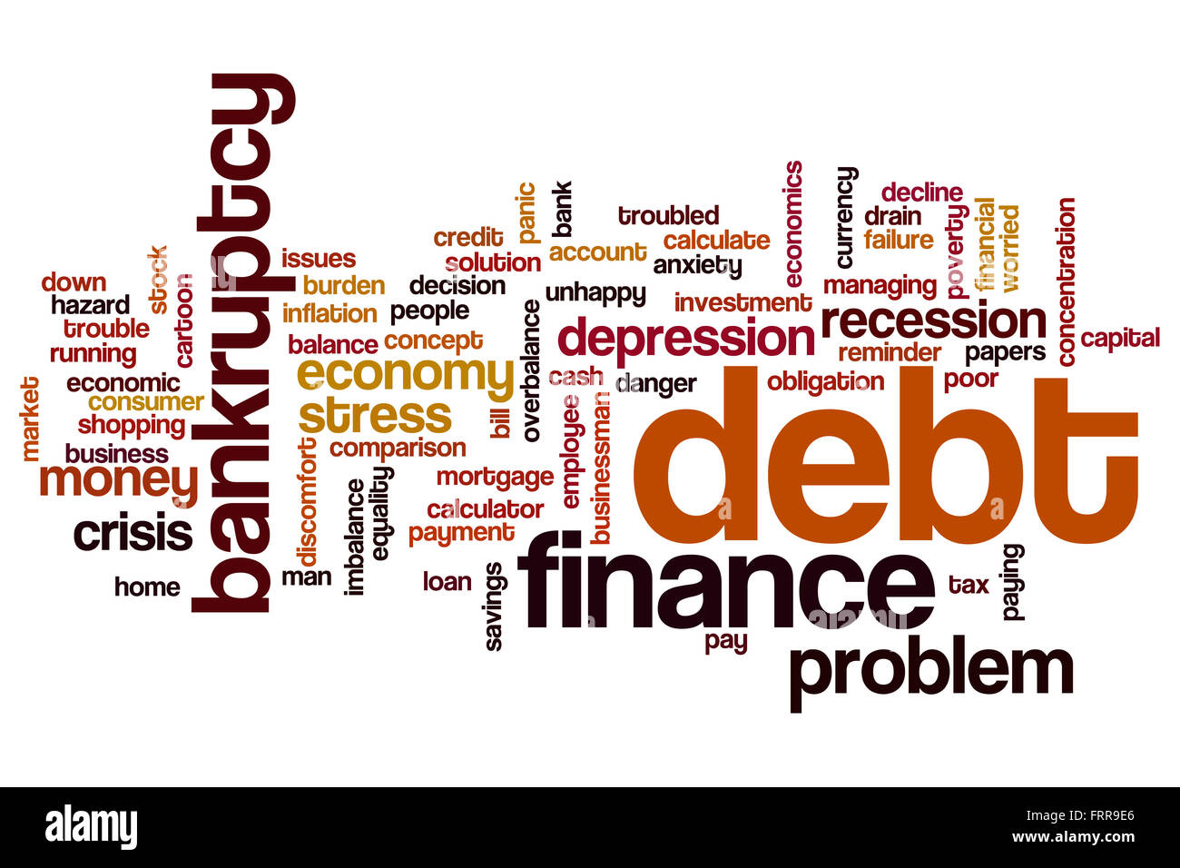 Debt word cloud concept Stock Photo - Alamy