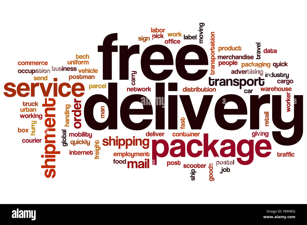 Free delivery word cloud concept Stock Photo - Alamy