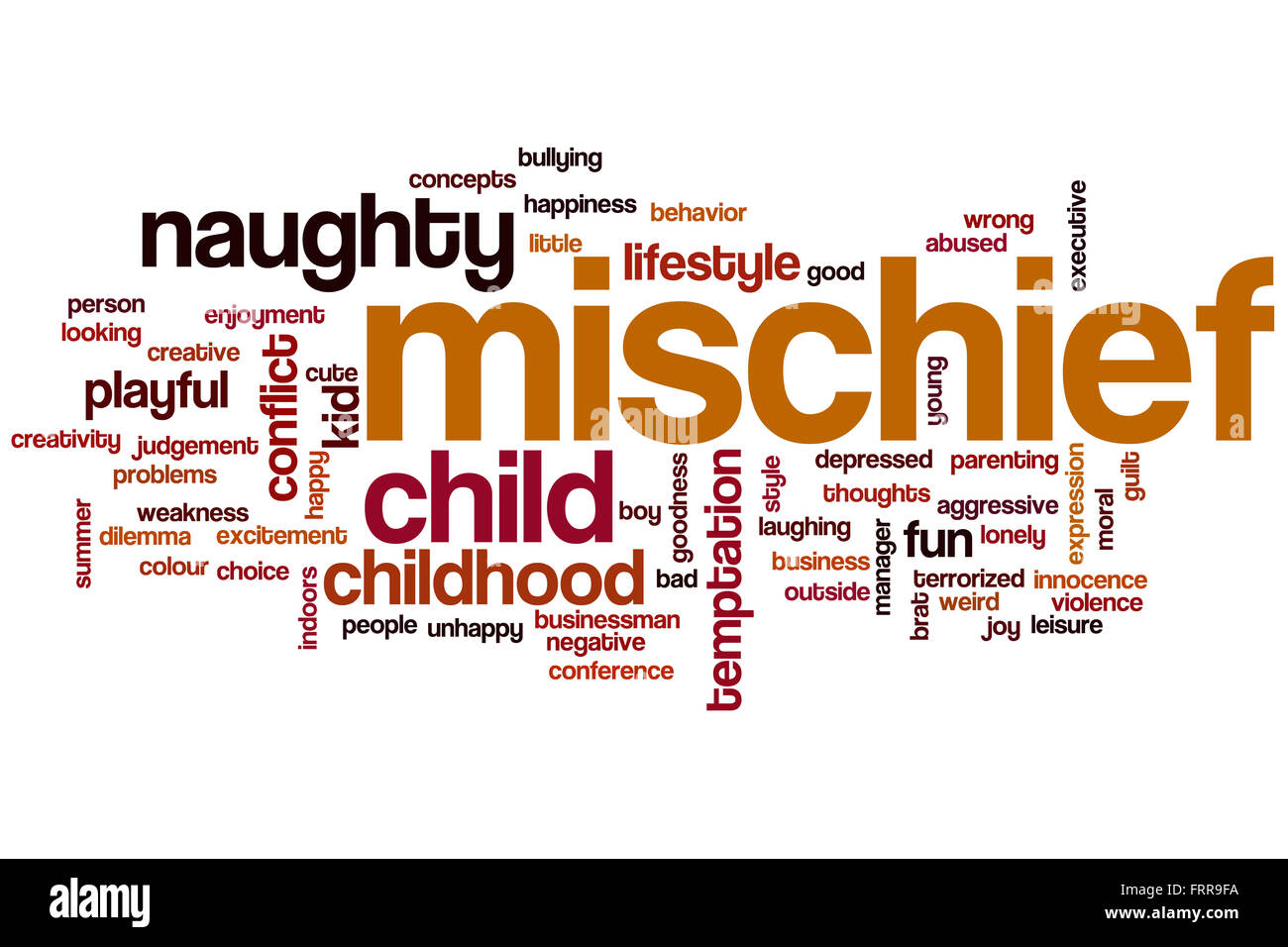 Mischief word cloud concept Stock Photo - Alamy