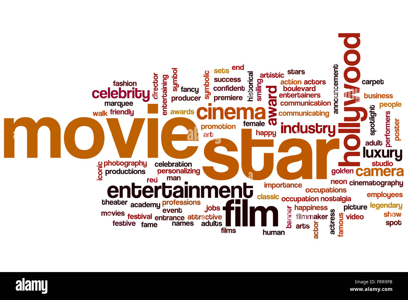 Movie star word cloud concept Stock Photo - Alamy