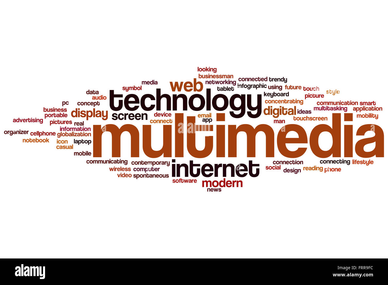 Multimedia word cloud concept Stock Photo - Alamy