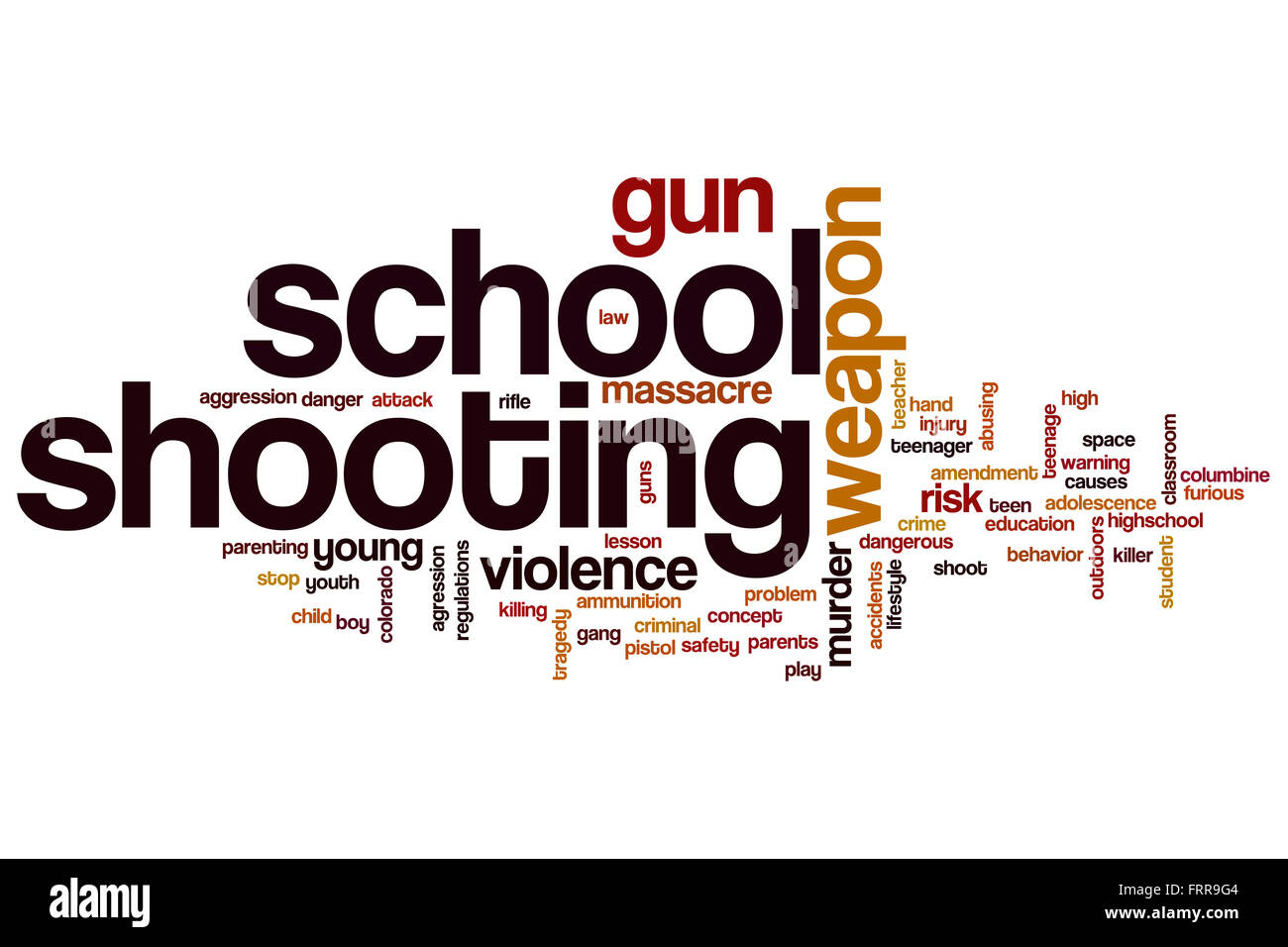 School shooting word cloud concept Stock Photo - Alamy