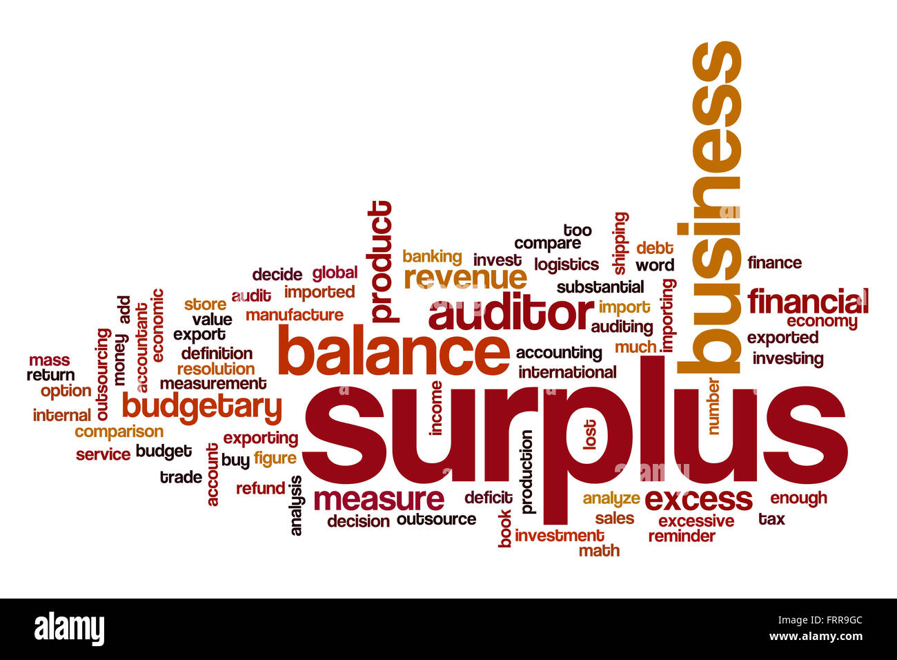 Surplus word cloud concept Stock Photo - Alamy