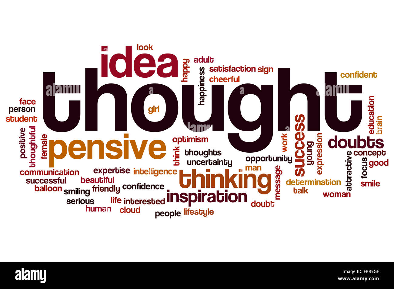 Thought word cloud concept Stock Photo - Alamy