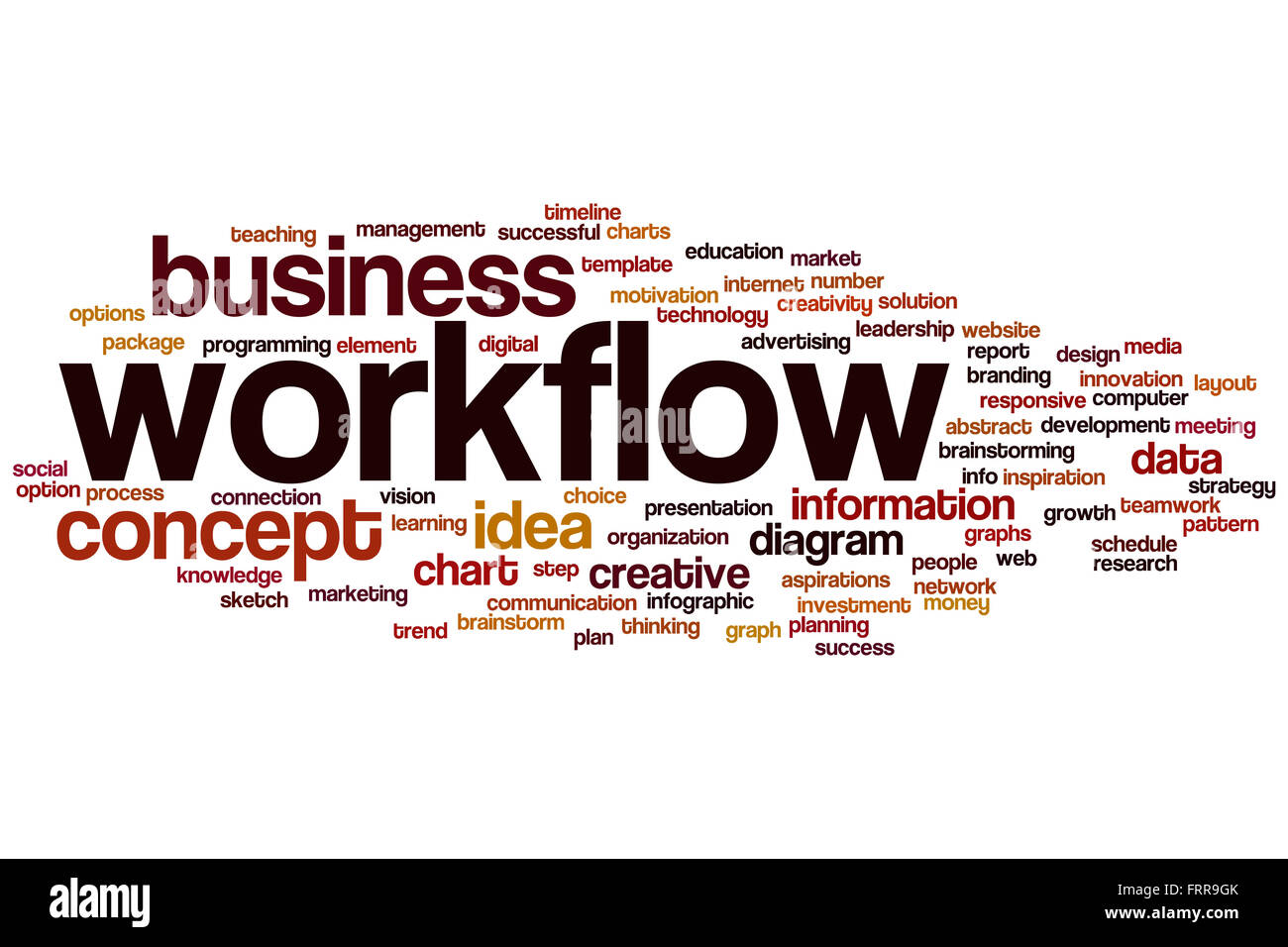 Workflow word cloud concept Stock Photo - Alamy