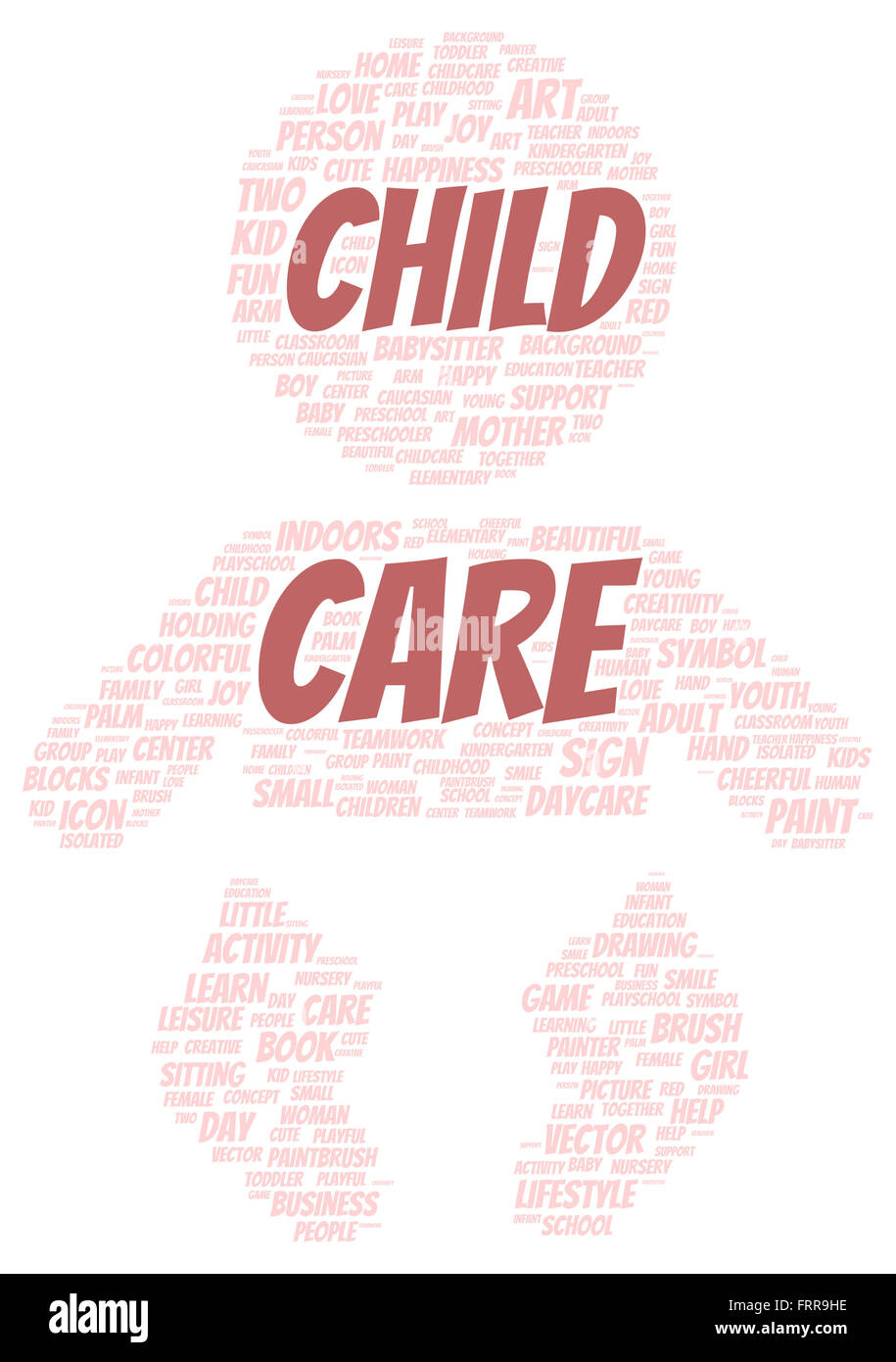 Child care word cloud shape concept Stock Photo - Alamy