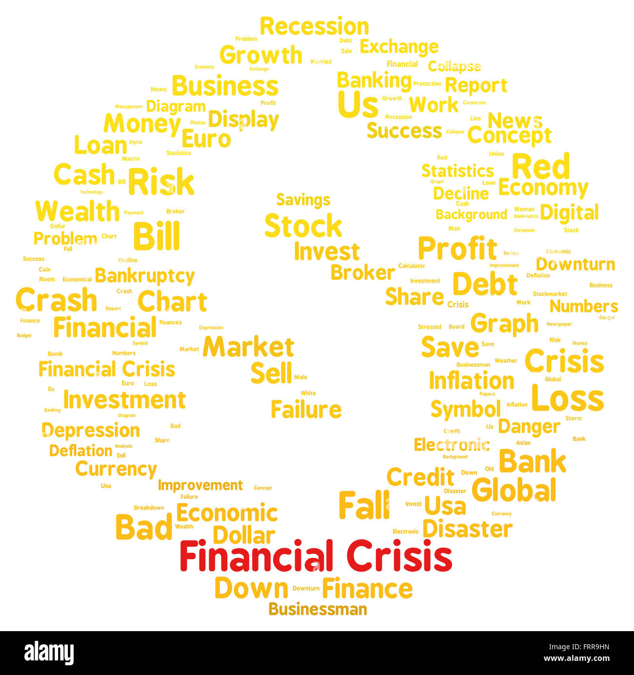 Financial crisis word cloud shape concept Stock Photo - Alamy
