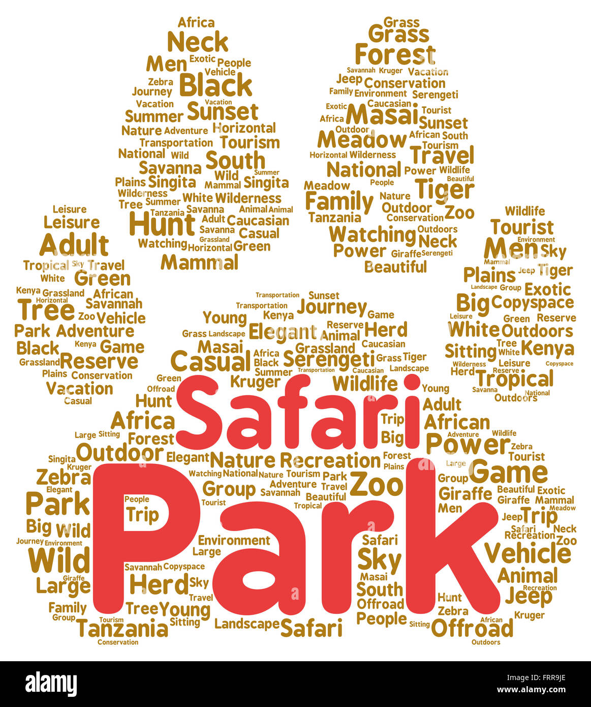 Safari park word cloud shape concept Stock Photo - Alamy