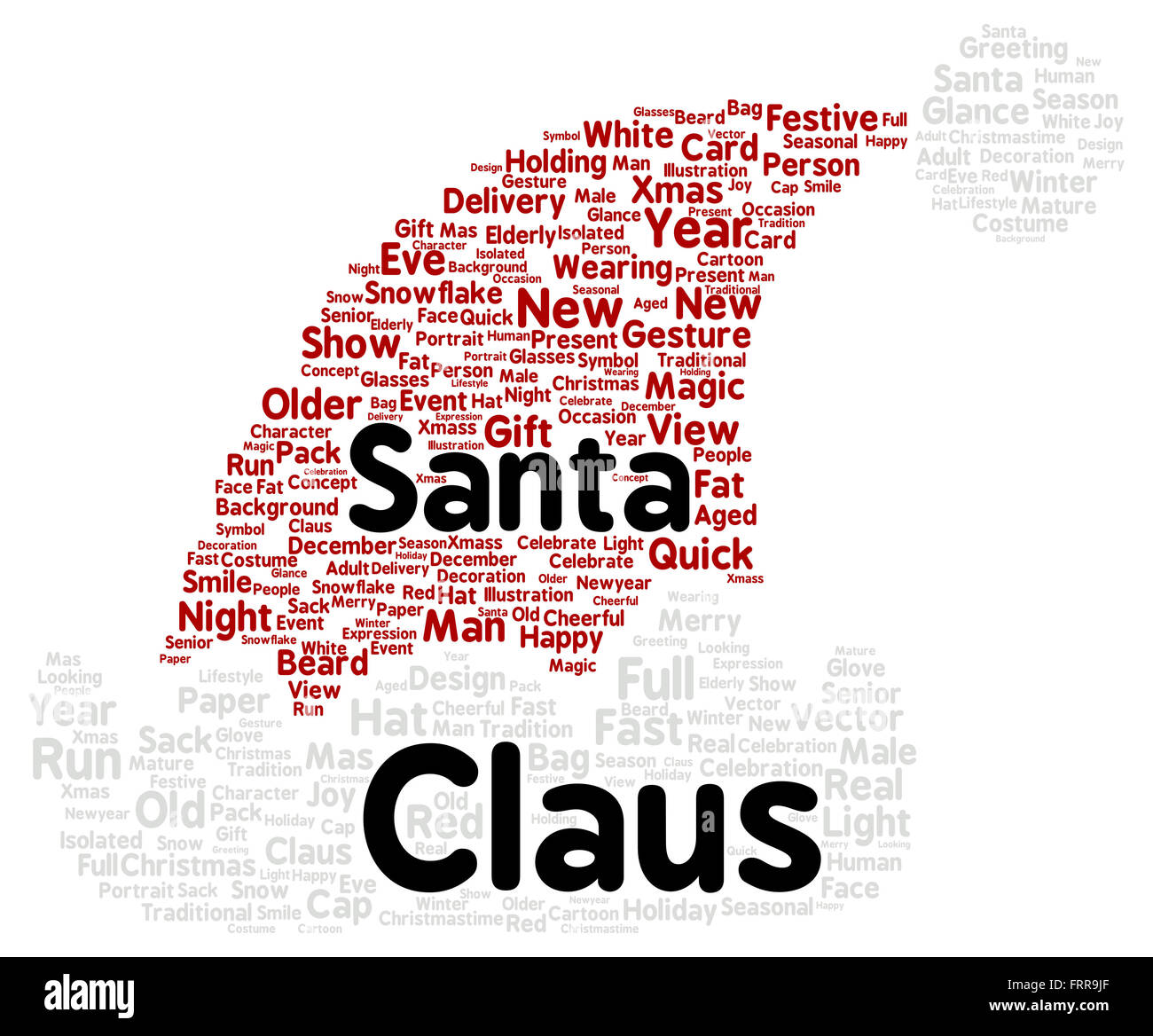 Santa Claus word cloud shape concept Stock Photo - Alamy