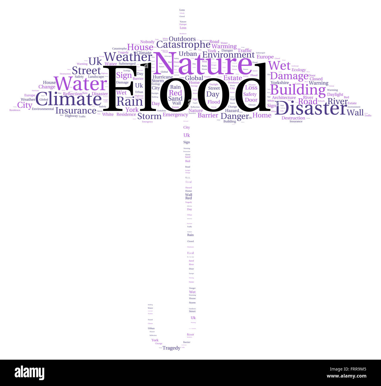 Flood word cloud shape concept Stock Photo - Alamy