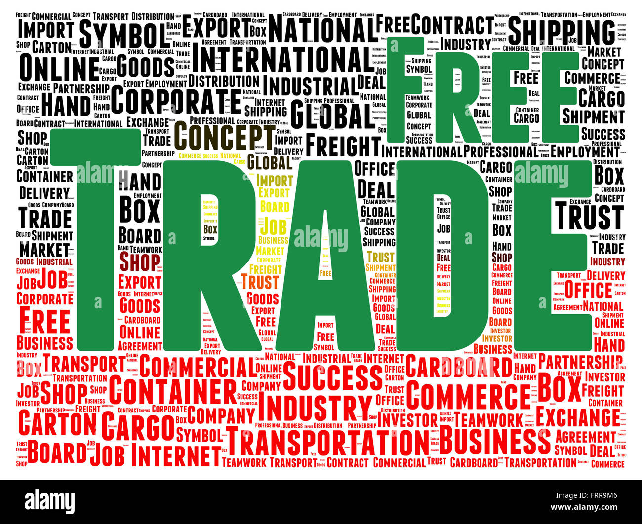 Free trade word cloud shape concept Stock Photo - Alamy