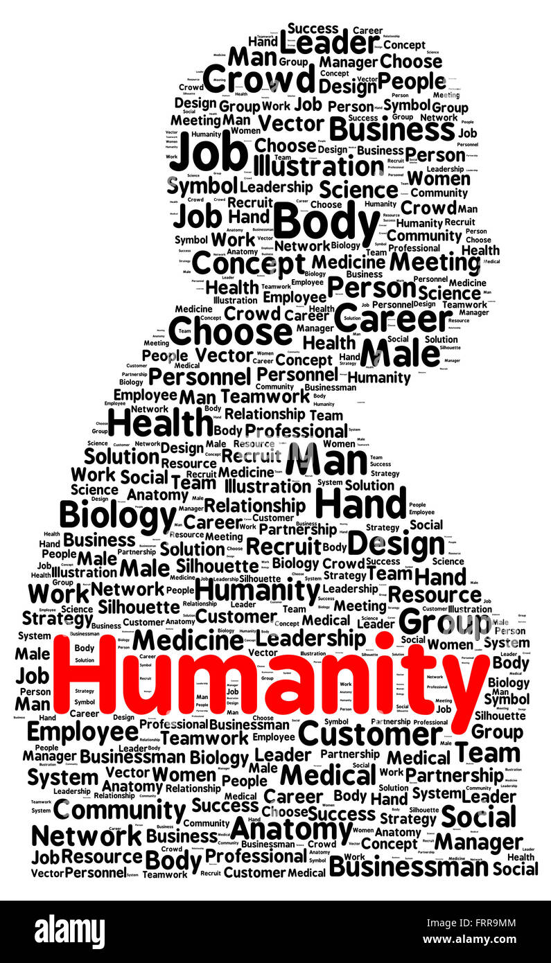 Humanity word cloud shape concept Stock Photo - Alamy