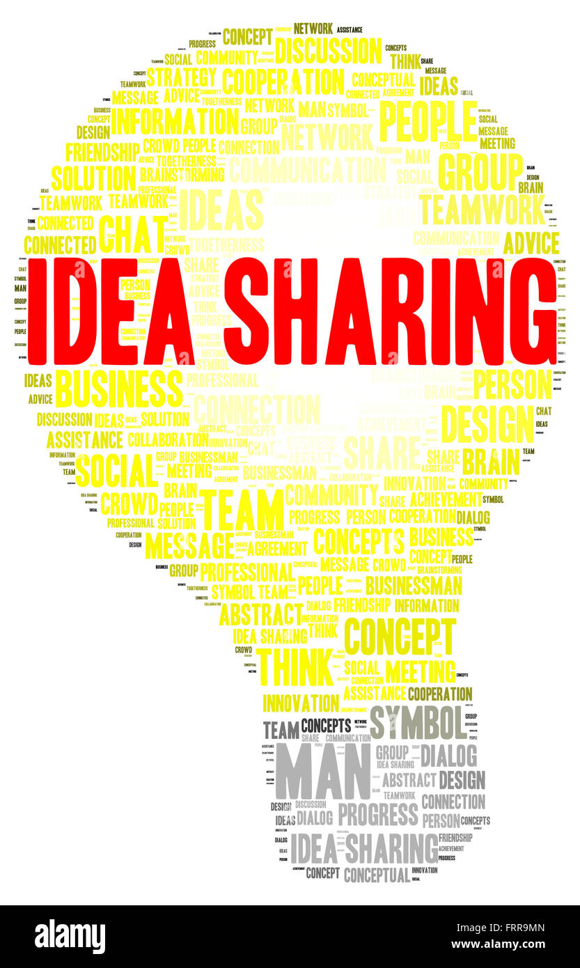 Idea sharing word cloud shape concept Stock Photo - Alamy