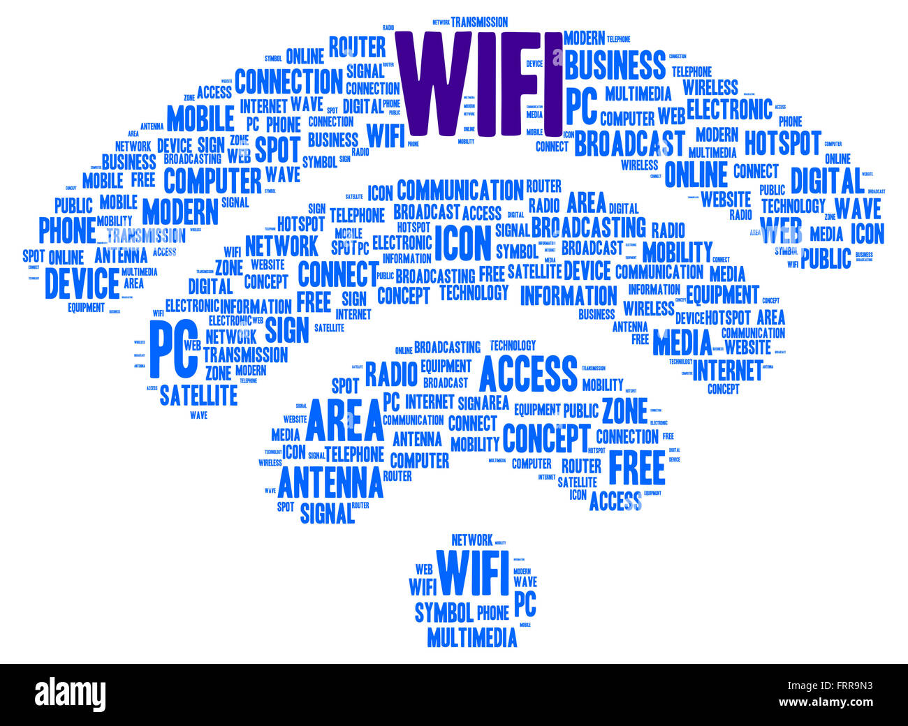 Wifi word cloud shape concept Stock Photo - Alamy