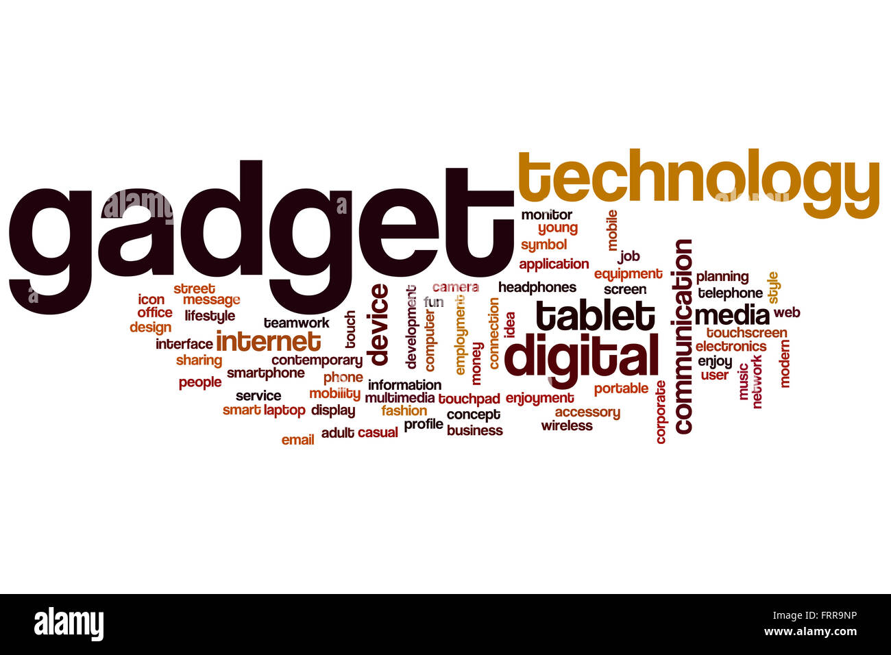 Gadget word cloud concept Stock Photo - Alamy