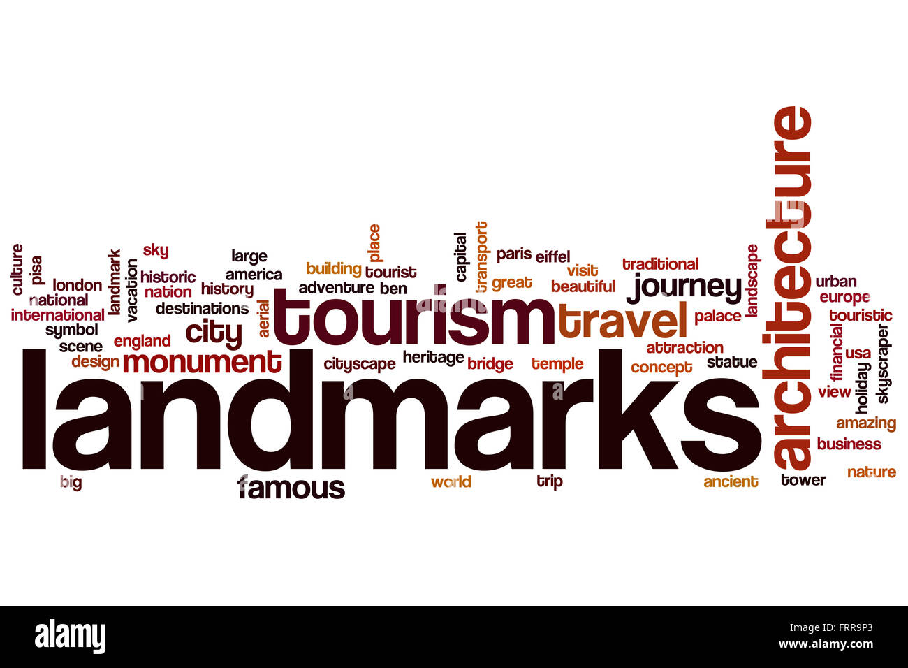 Landmarks word cloud concept Stock Photo - Alamy
