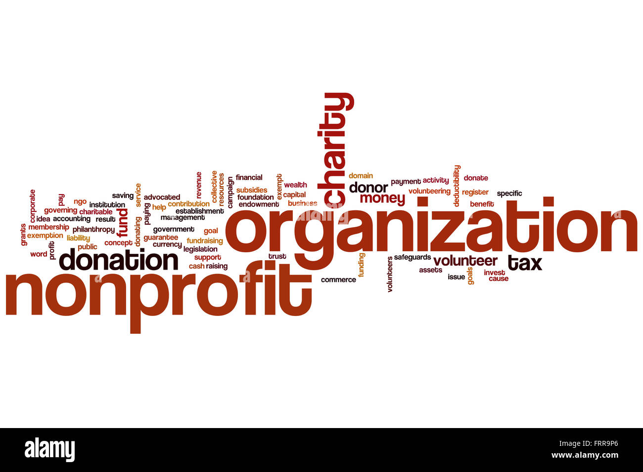 Nonprofit organization word cloud concept Stock Photo - Alamy