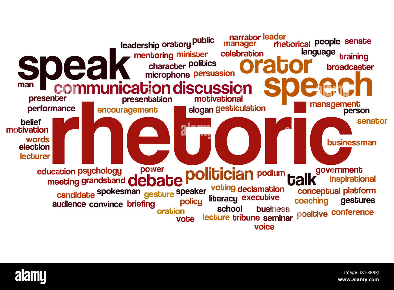 Rhetoric word cloud concept Stock Photo - Alamy