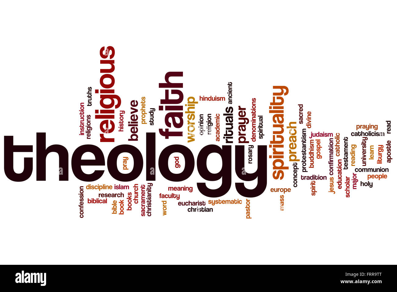 Theology word cloud concept Stock Photo - Alamy