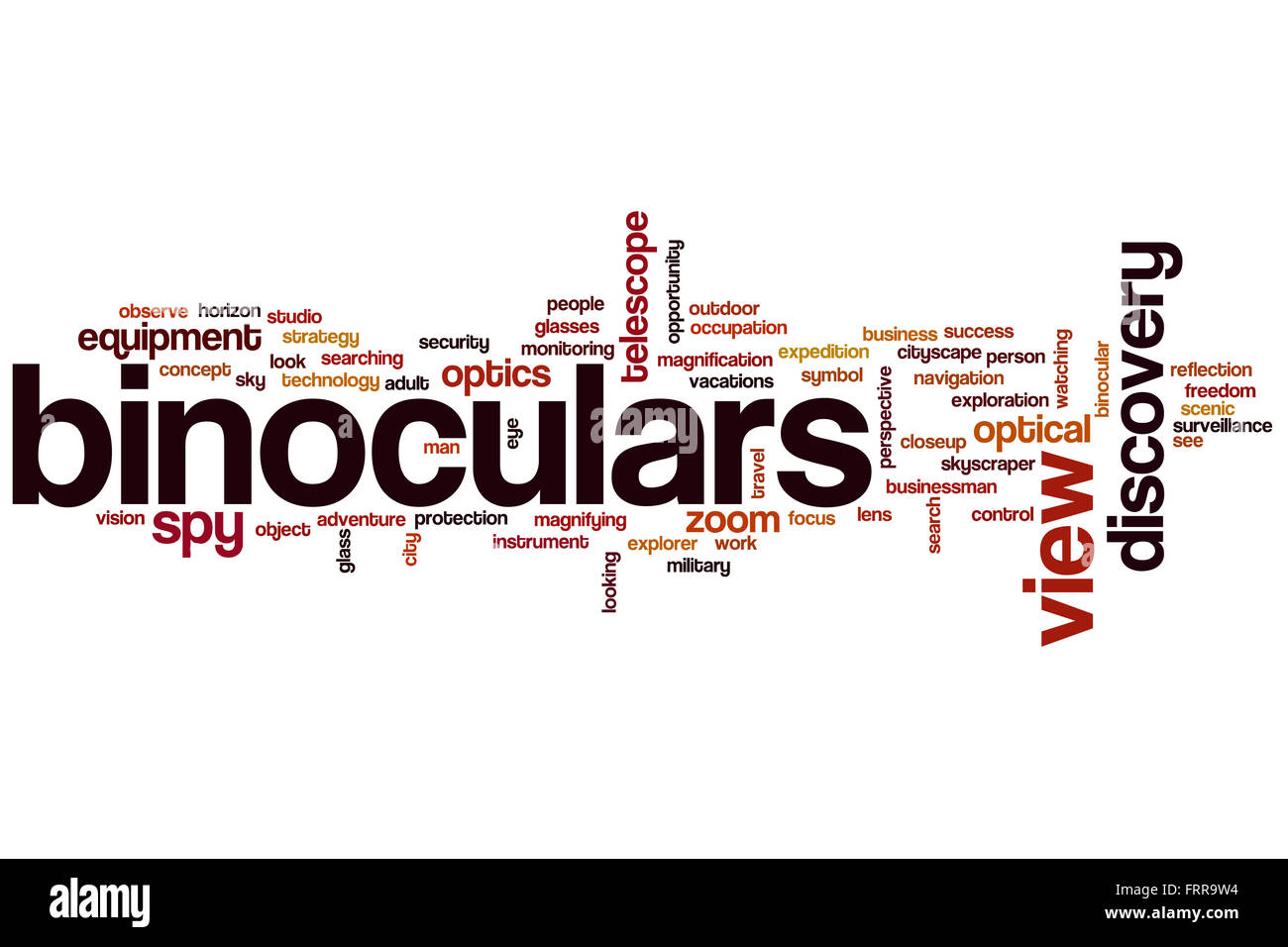 Binoculars word cloud concept Stock Photo - Alamy