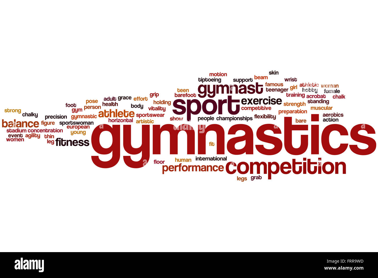 Gymnastics word cloud concept Stock Photo - Alamy