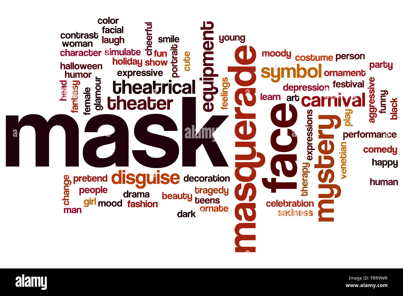 Mask word cloud concept Stock Photo - Alamy