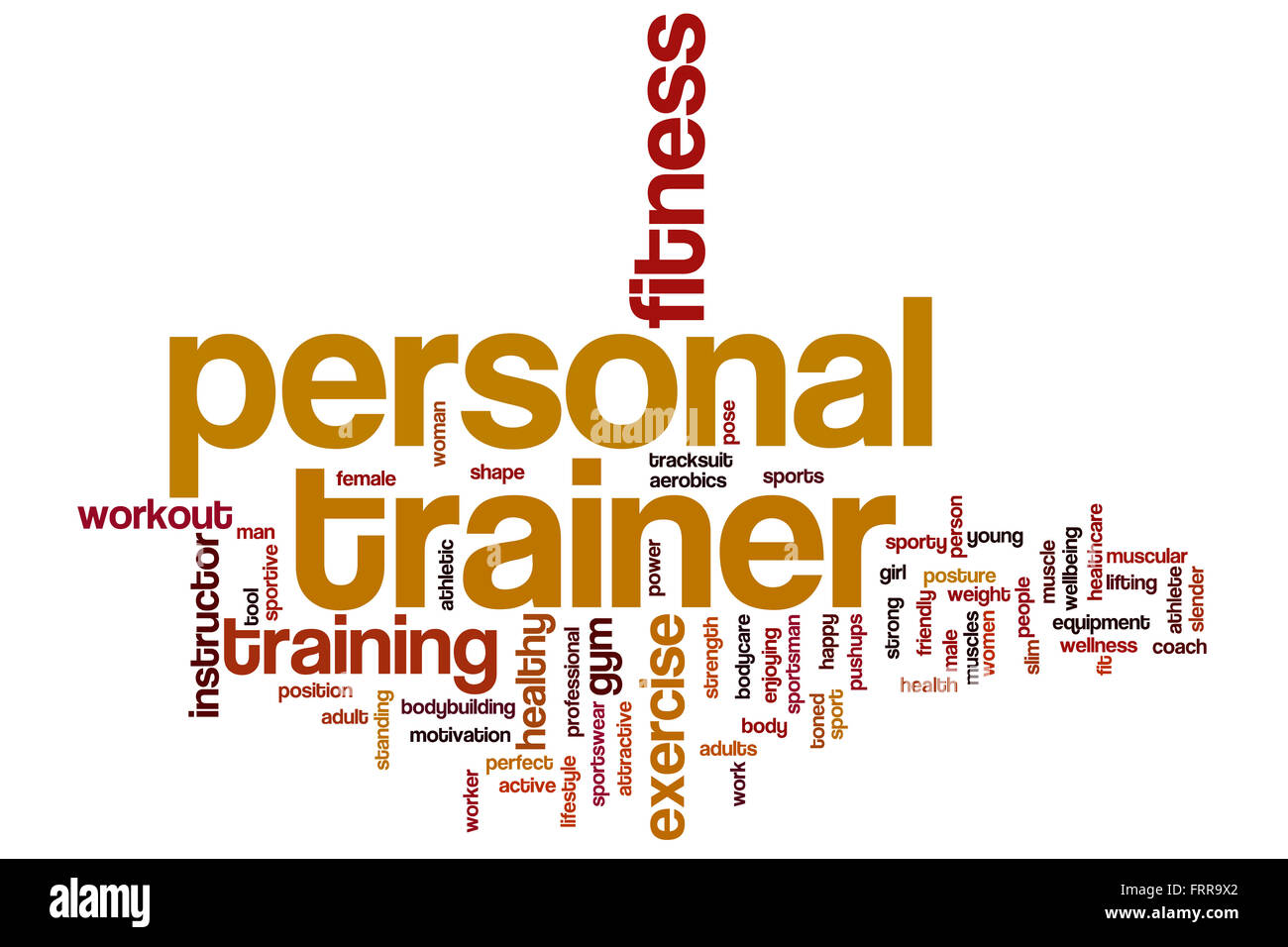 Personal trainer word cloud concept Stock Photo - Alamy