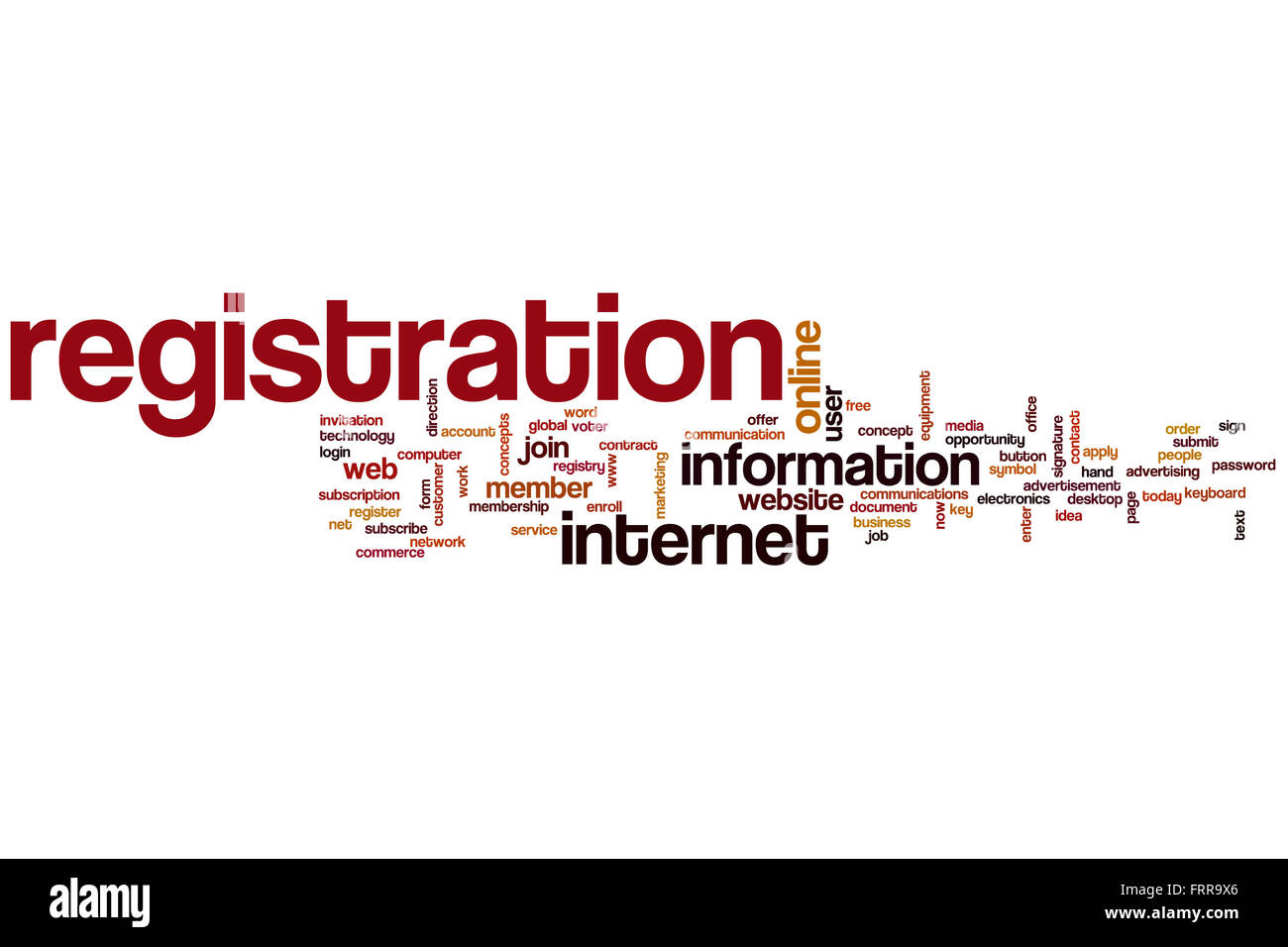Registration word cloud concept Stock Photo - Alamy