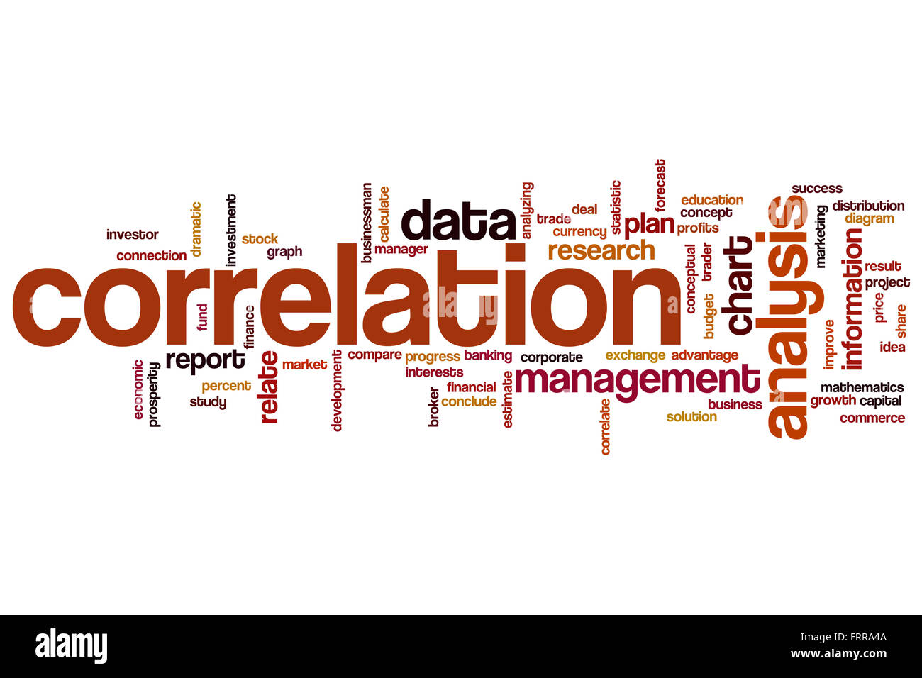 Correlation word cloud concept Stock Photo - Alamy