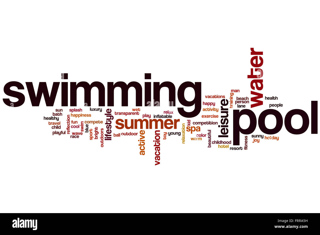 Swimming pool word cloud concept Stock Photo - Alamy