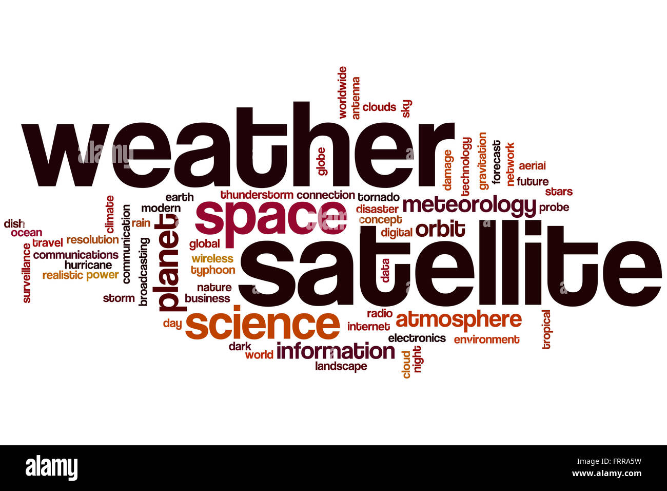 Weather satellite word cloud concept Stock Photo - Alamy