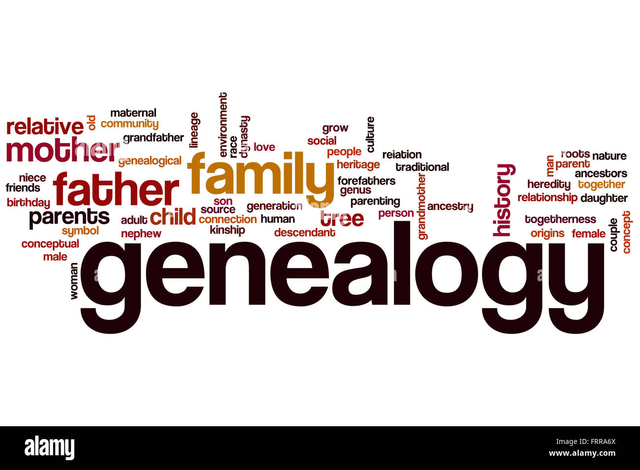 Genealogy word cloud concept Stock Photo - Alamy