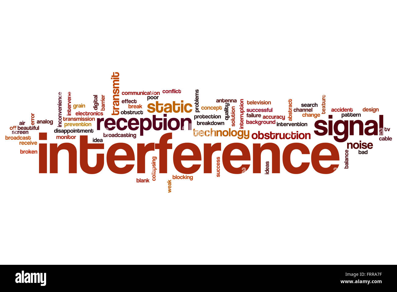 Interference word cloud concept Stock Photo - Alamy