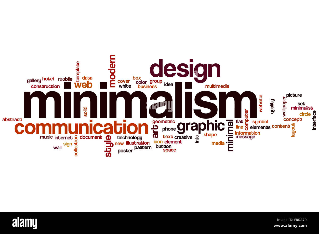 Minimalism word cloud concept Stock Photo - Alamy