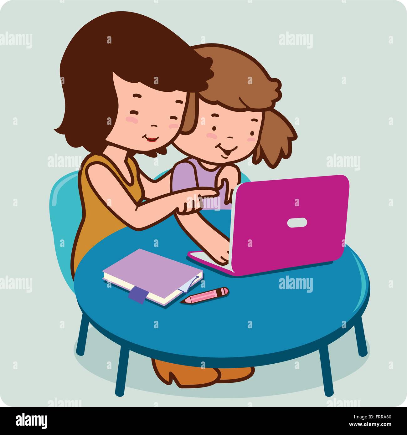 Kid computer safety Stock Vector Images - Alamy