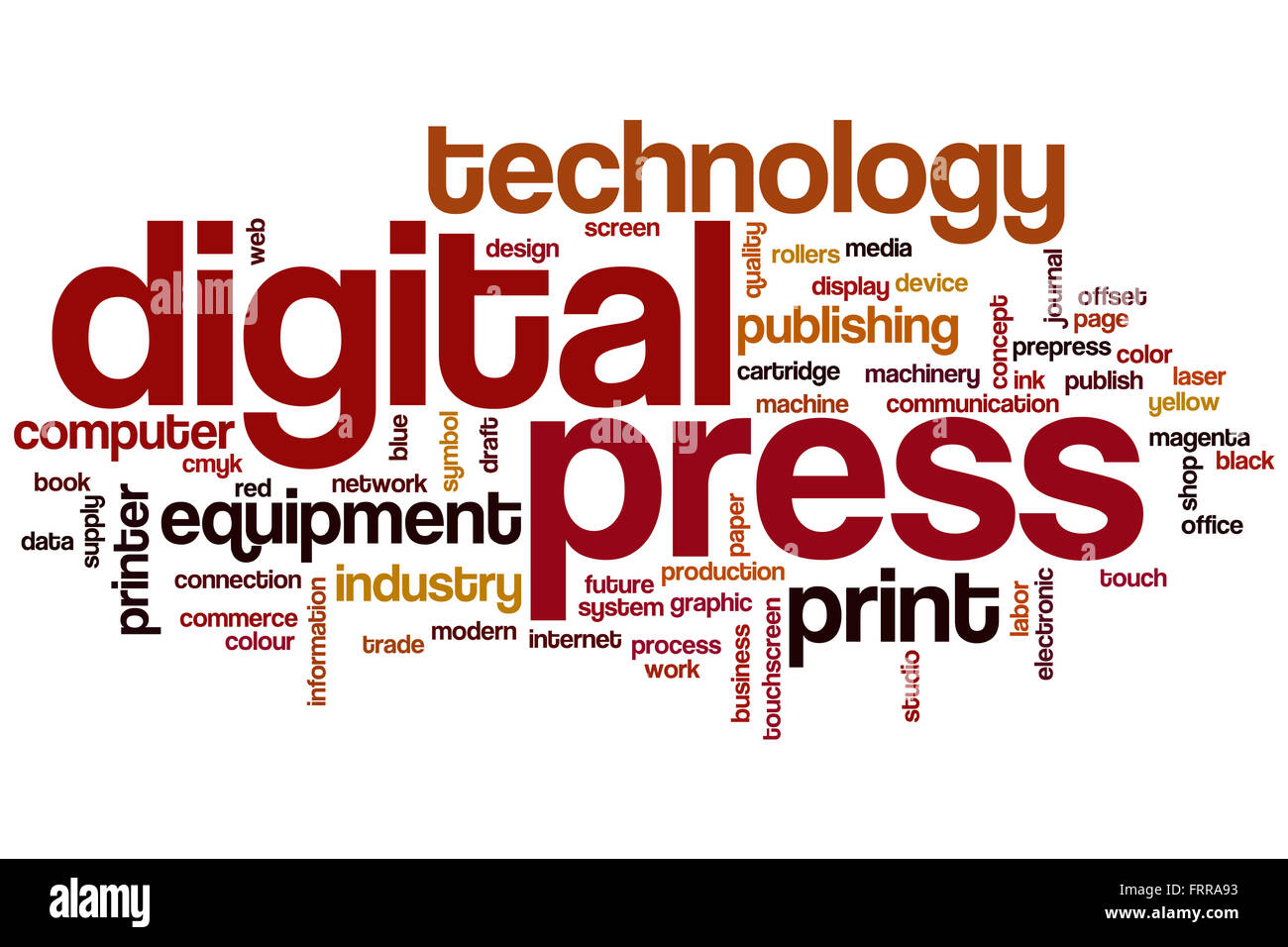 Digital press word cloud concept Stock Photo - Alamy