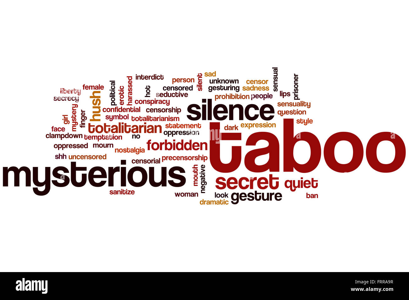 Taboo word cloud concept Stock Photo - Alamy