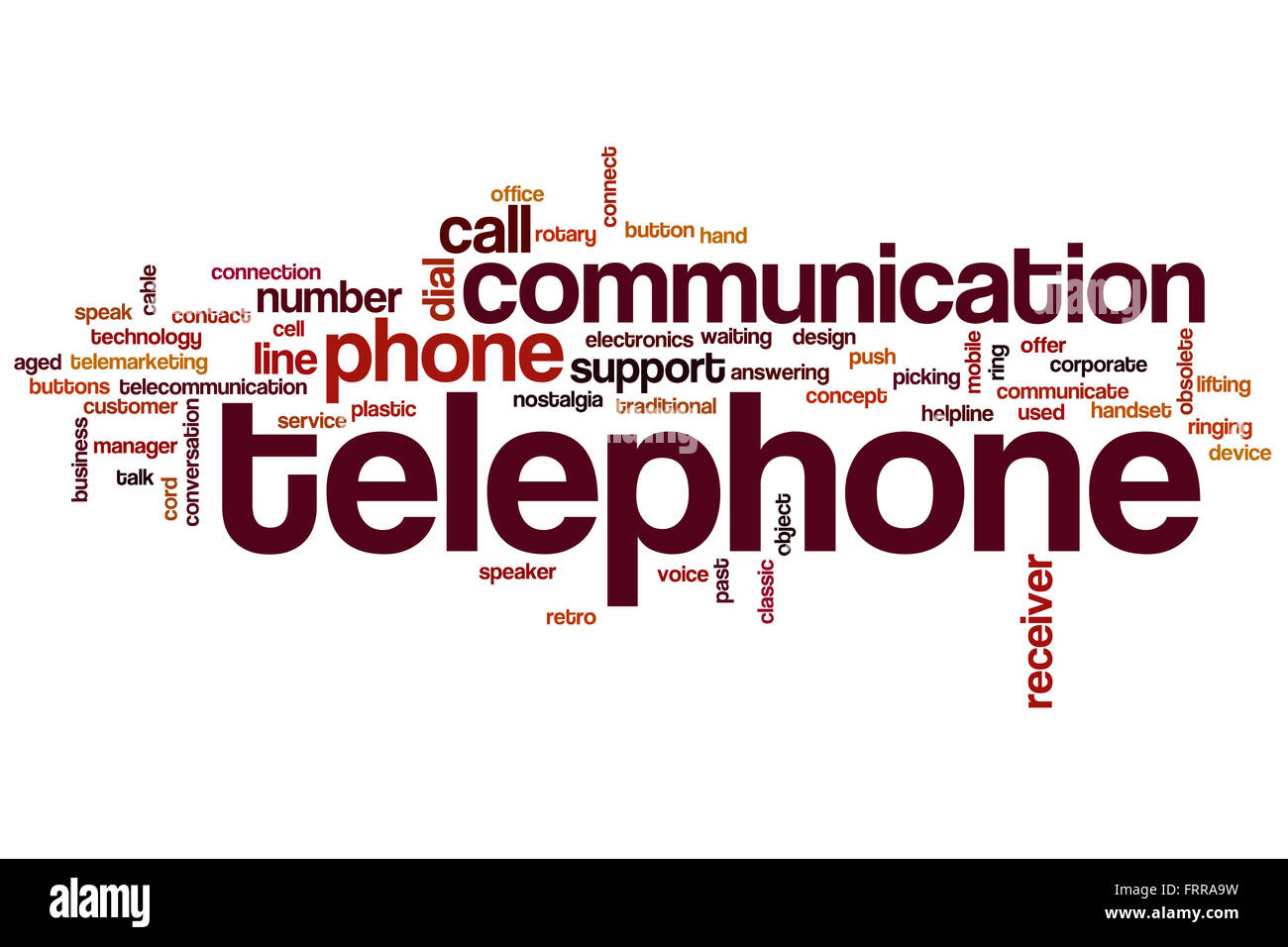 Telephone word cloud concept Stock Photo - Alamy