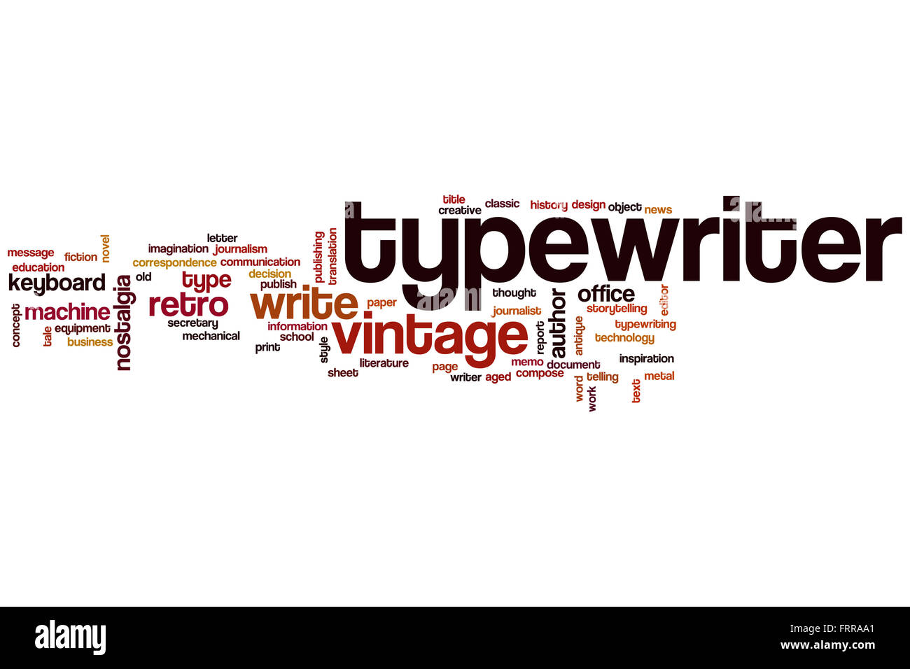 Typewriter word cloud concept Stock Photo - Alamy