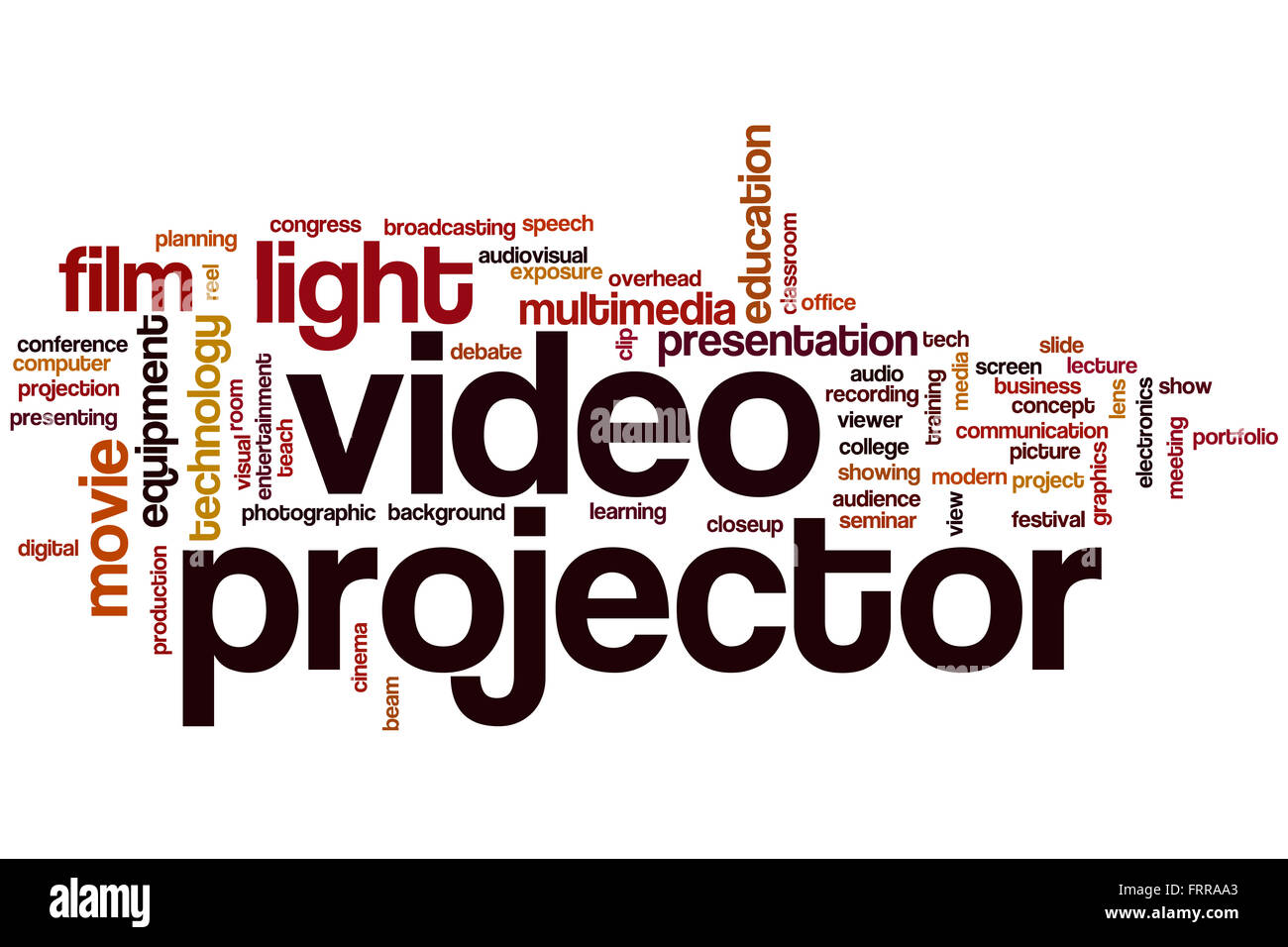 Video projector word cloud concept Stock Photo - Alamy