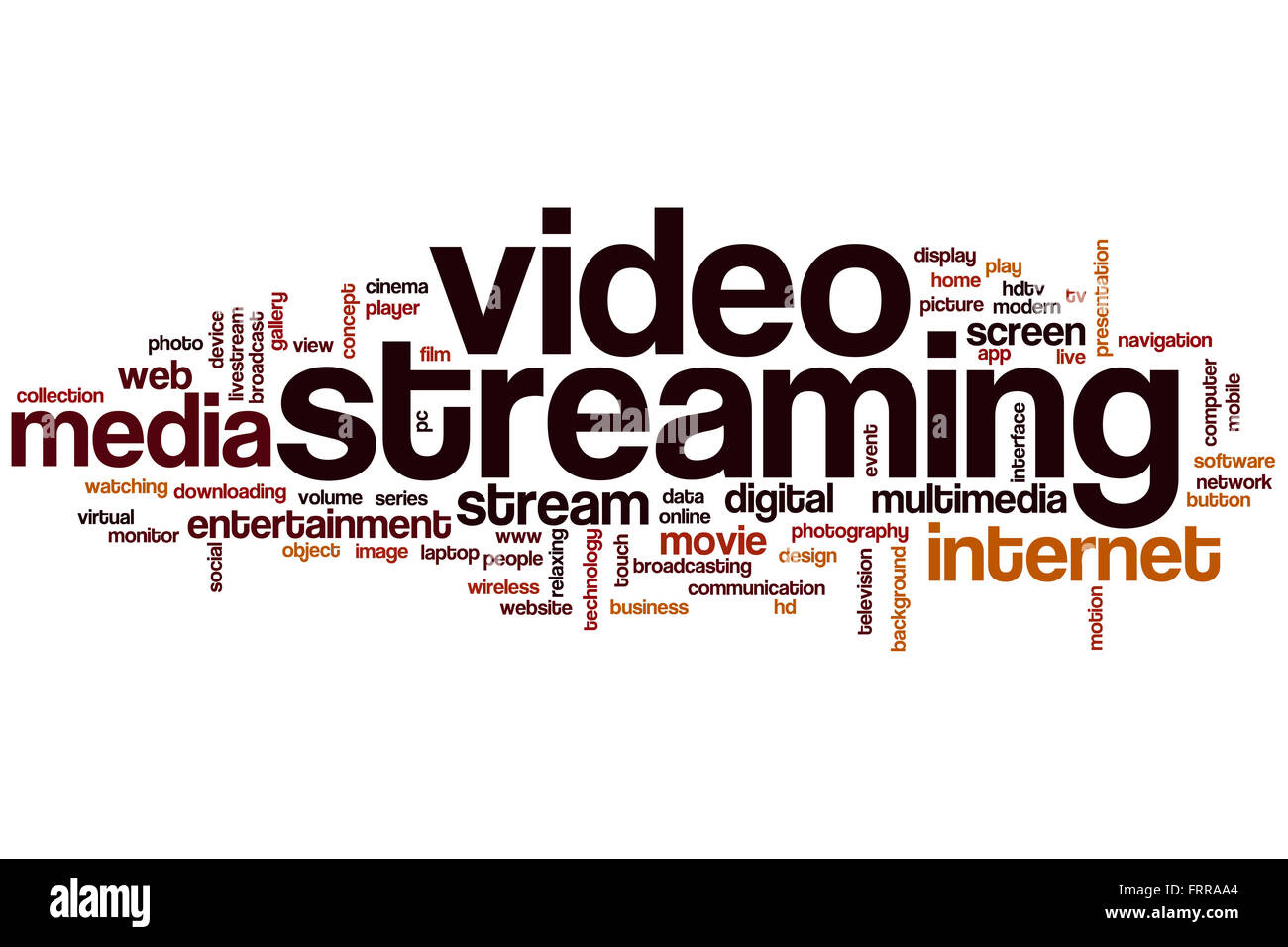 Video streaming word cloud concept Stock Photo - Alamy