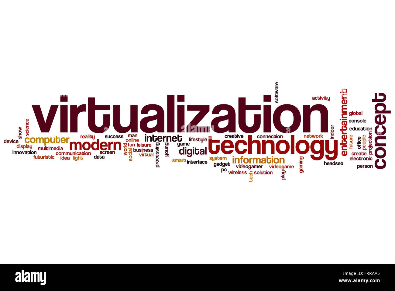 Virtualization word cloud concept Stock Photo - Alamy